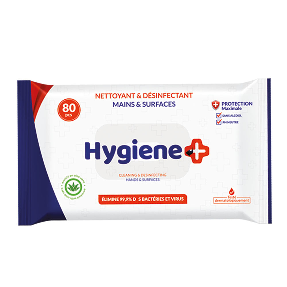LINGETTE HYGIENE+ Mains & Surfaces 80 PCS – CopacieComm